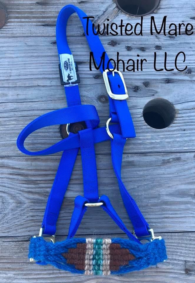 Royal Blue Noseband Halter – Twisted Mare Mohair LLC